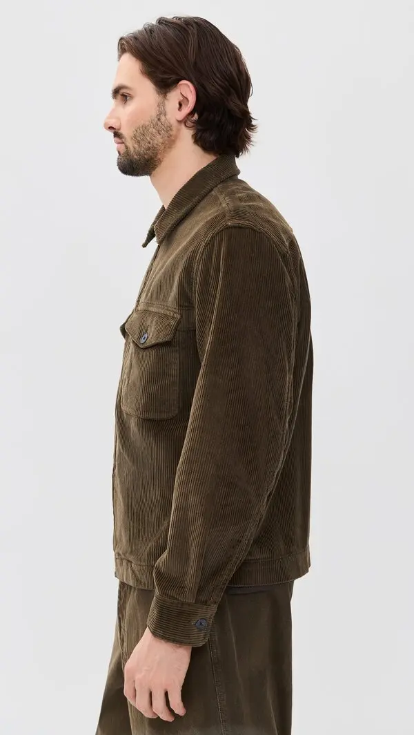 Madewell Corduroy Zip-Up Jacket In Expedition Green - 40% Off